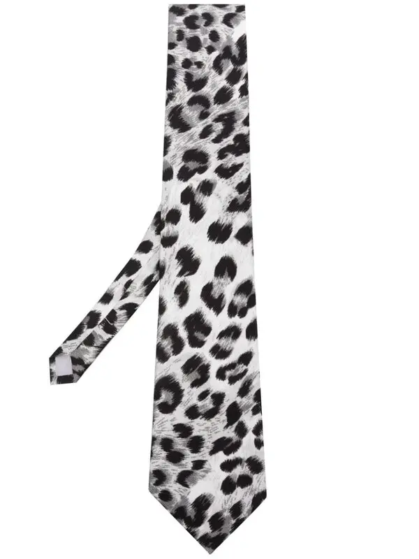 FURSAC Leopard-print Silk Neck Tie