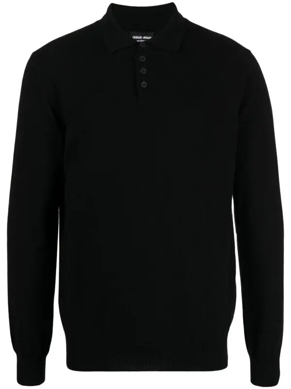 Giorgio Armani Cashmere Polo Shirt - Black