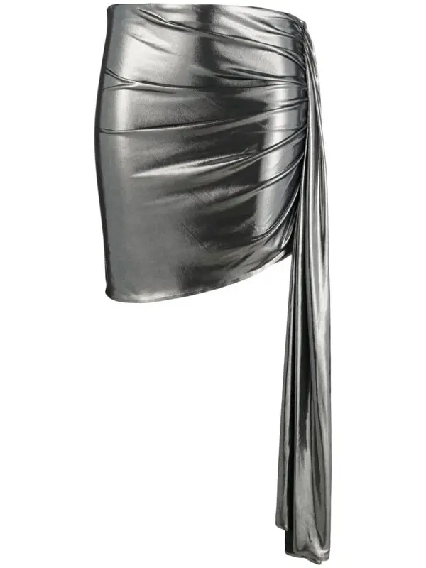 Magda Butrym Asymmetric Mini Skirt - Silver
