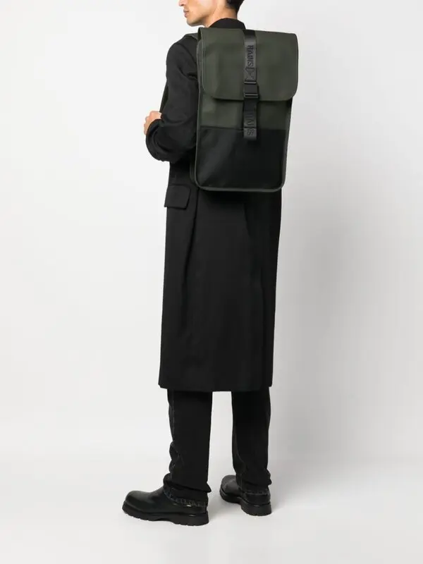 Rains Trails Logo-debossed Backpack - Green