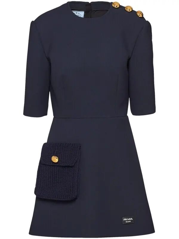 Prada Natté Mini Dress - Blue