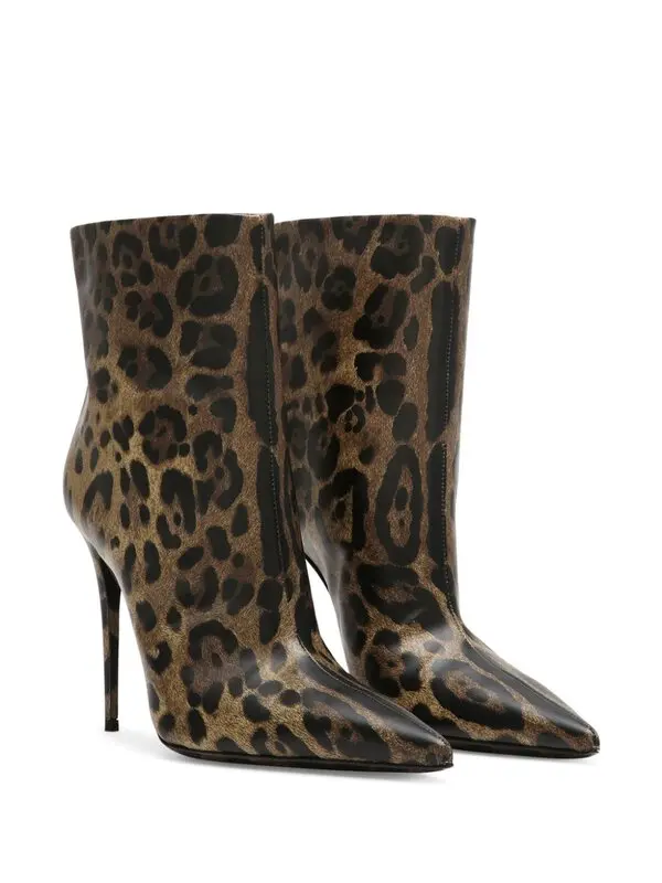 Dolce & Gabbana 105mm Leopard-print Leather Boots