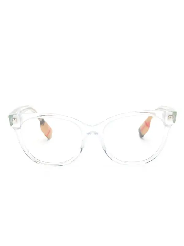Burberry Logo-plaque Cat-eye Glasses - White