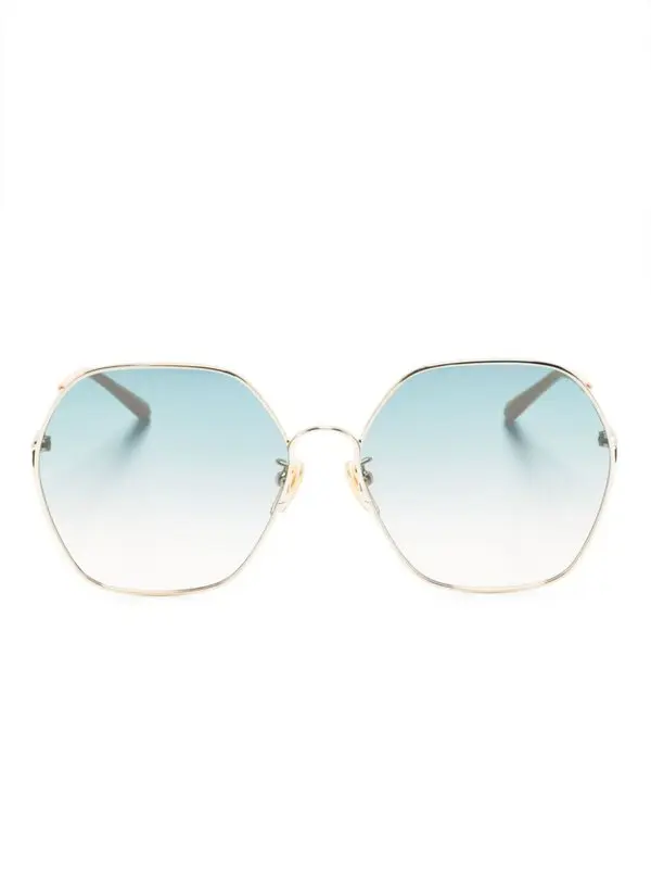Chloé Oversized Hexagonal Sunglasses - Gold