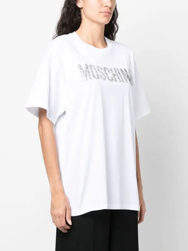 Moschino Crystal Logo Cotton T-shirt