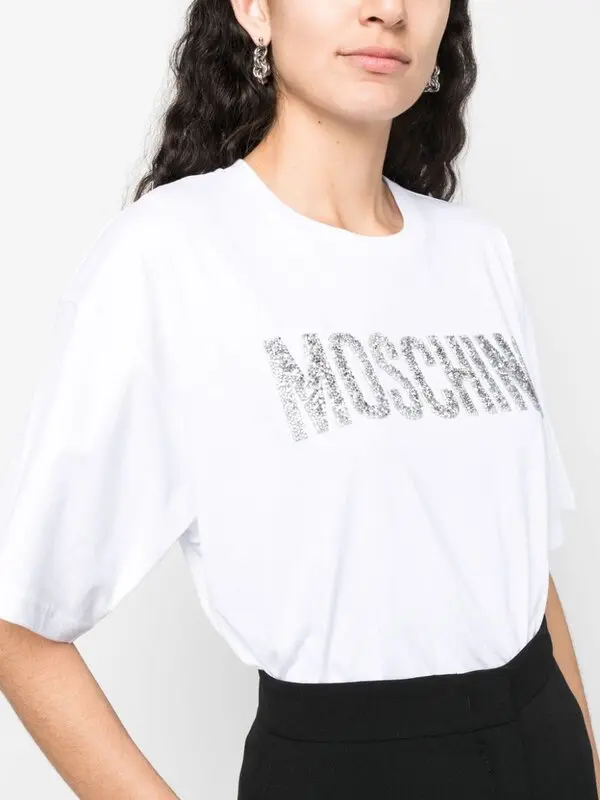 Moschino Crystal Logo Cotton T-shirt