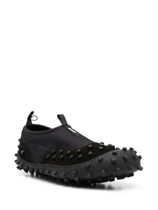 Sunnei Stud-embellished Leather Sneakers