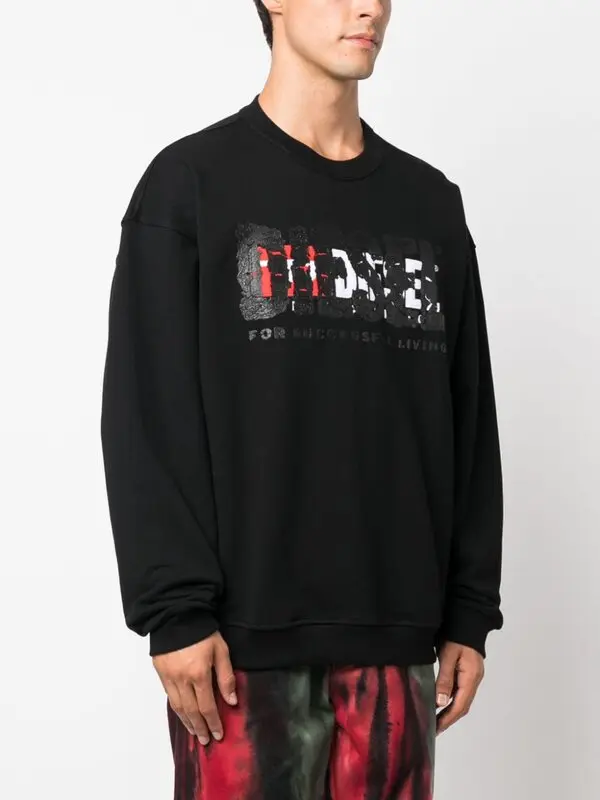 DIESEL® Logo Print Cotton Sweatshirt