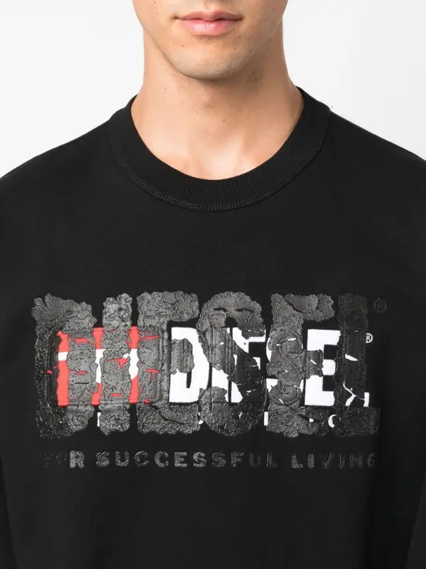DIESEL® Logo Print Cotton Sweatshirt