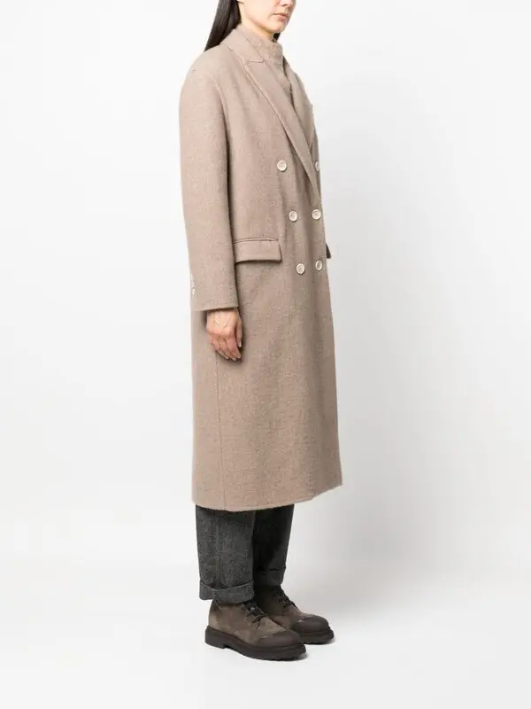 Brunello Cucinelli Double-breasted Cashmere Coat - Neutrals