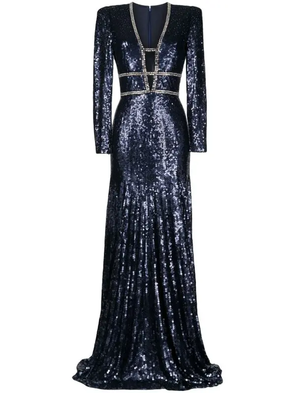 Jenny Packham Celestia Crystal-embellished Sequin Gown
