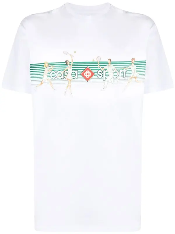 Casablanca Logo-print Organic-cotton T-shirt - White