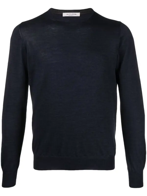 FILERIA Crew-neck Long-sleeve Jumper - Blue