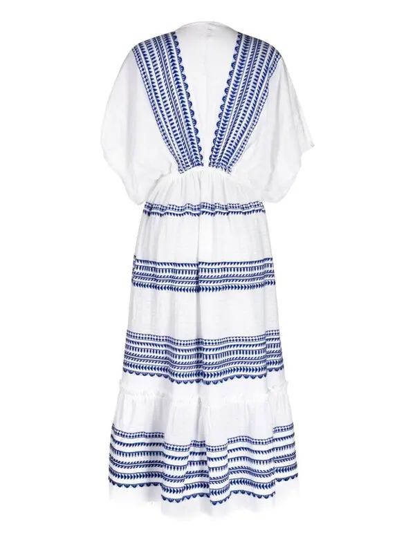 LEMLEM Yani Plunge Midi Dress - Blue