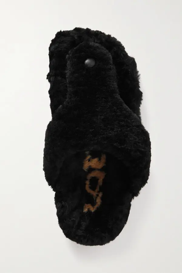 Loewe Shearling Sandals - Black