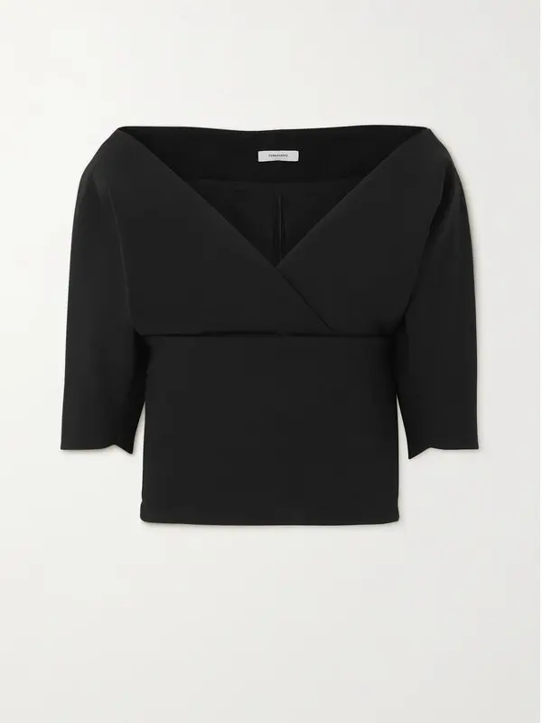 FERRAGAMO Layered Wool-blend Blouse