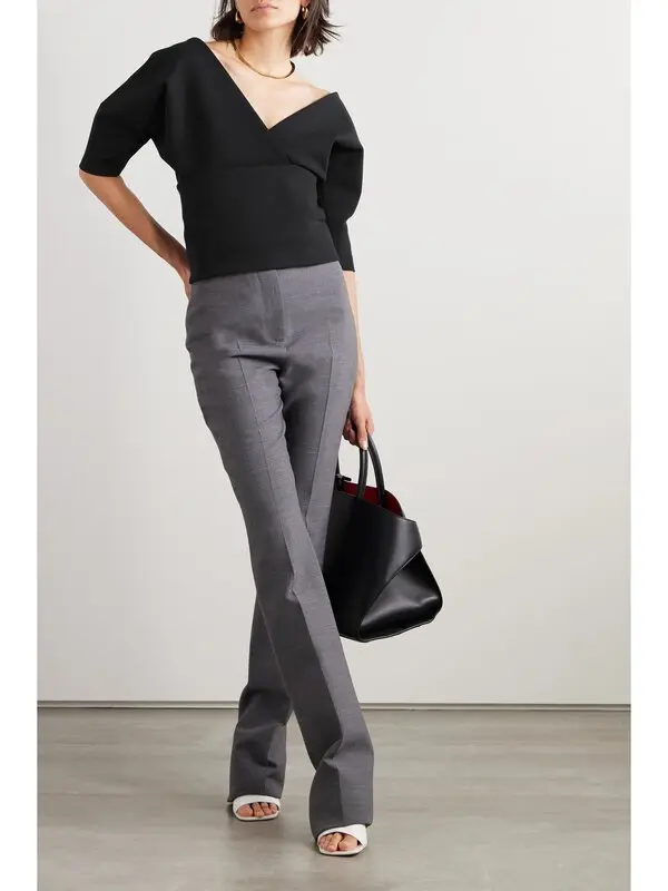FERRAGAMO Layered Wool-blend Blouse