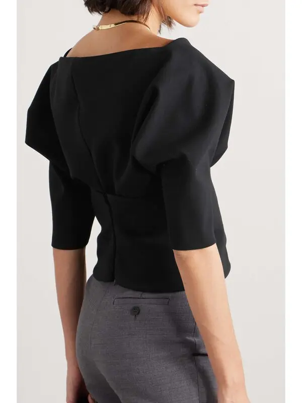 FERRAGAMO Layered Wool-blend Blouse