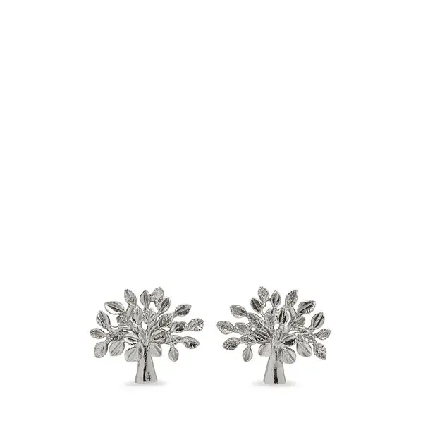Mulberry Tree Stud Earrings - Silver Sterling Silver