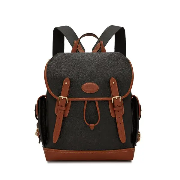 Mulberry Heritage Backpack - Black & Cognac Bioveg Scotchgrain
