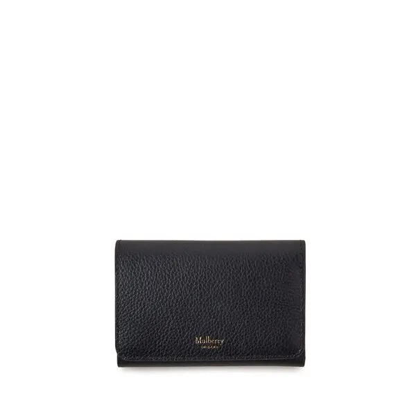 Mulberry Continental Trifold - Black Small Classic Grain