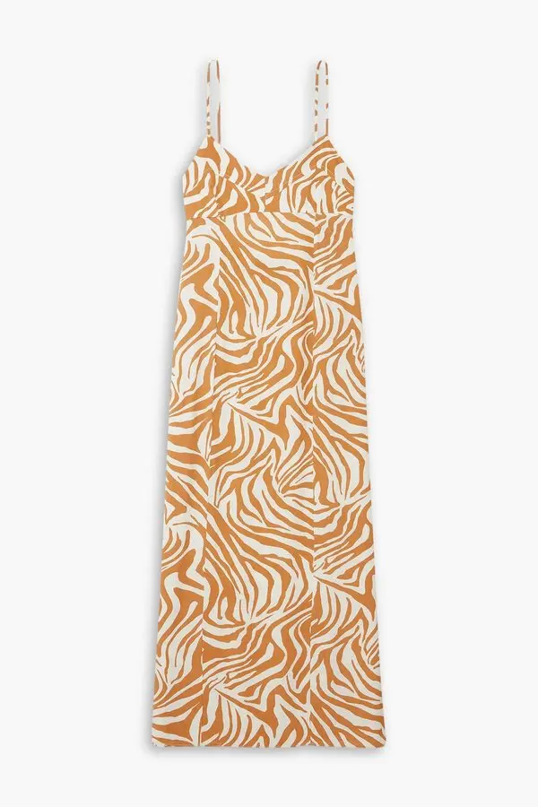 HAIGHT. Beca Zebra-print Maxi Dress - Camel