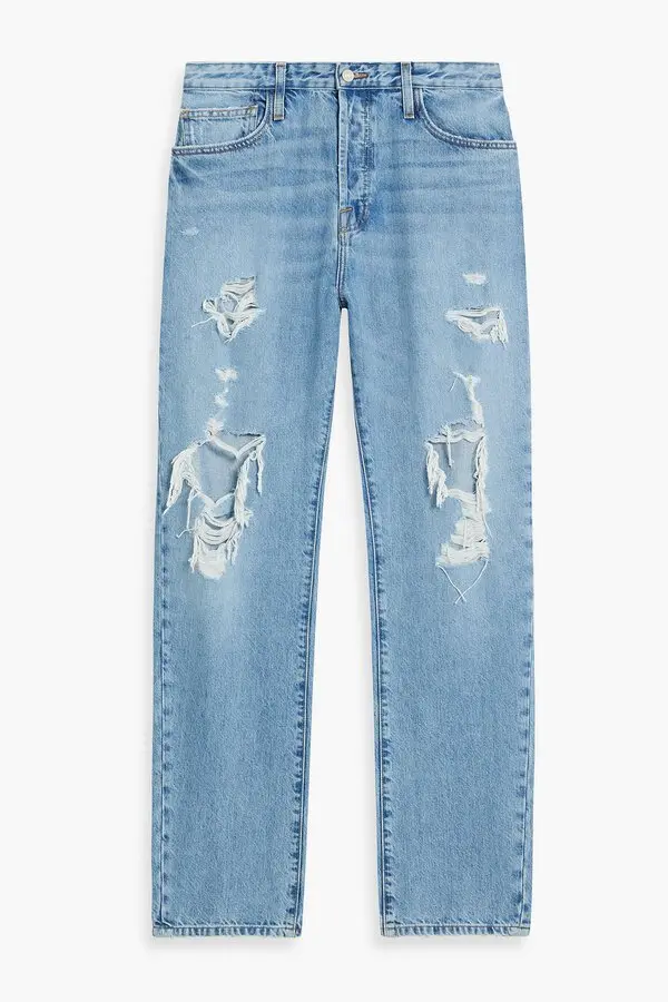 FRAME Distressed Denim Jeans - Mid Denim