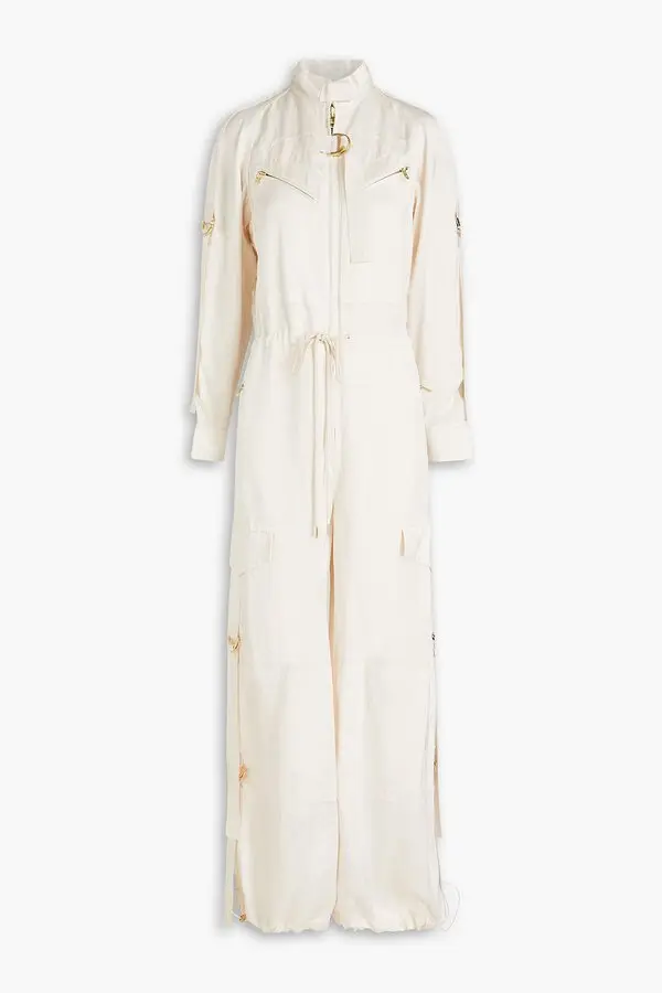 Zimmermann Satin Wide-leg Jumpsuit - Cream