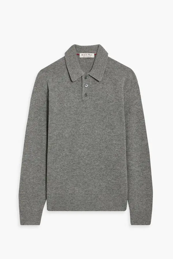 ALEX MILL Cashmere Polo Sweater Green S
