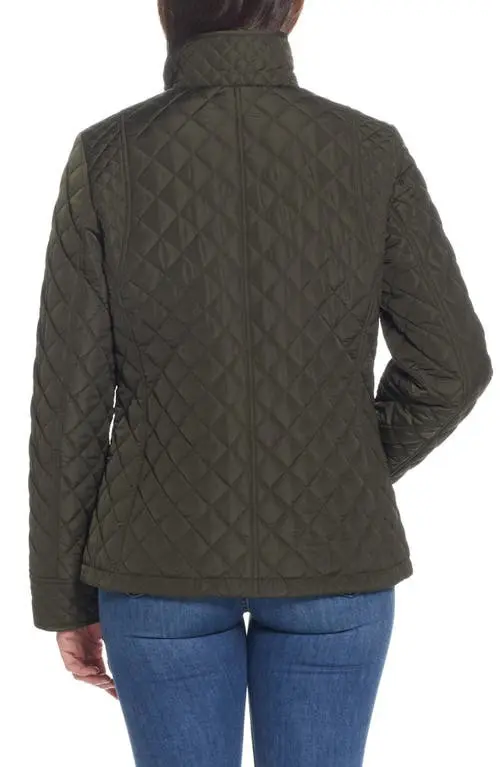 Gallery Quilted Stand Collar Jacket - Deep Olive
