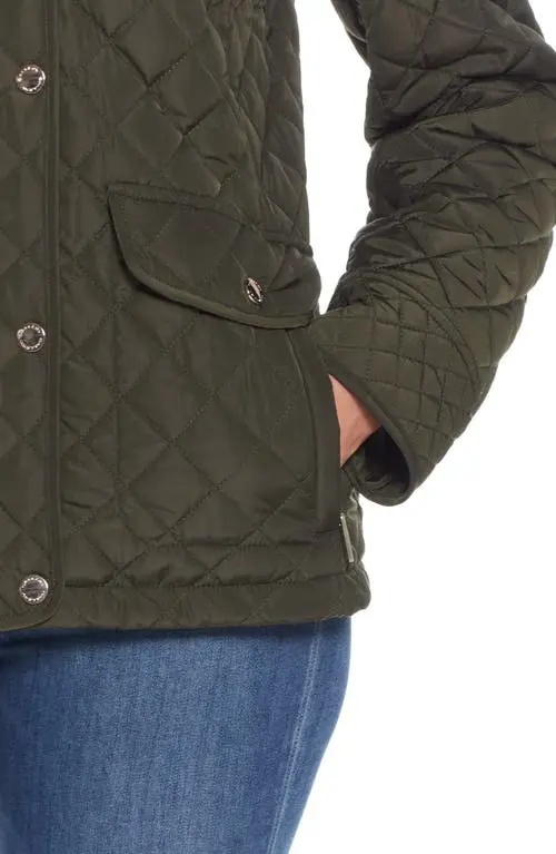 Gallery Quilted Stand Collar Jacket - Deep Olive