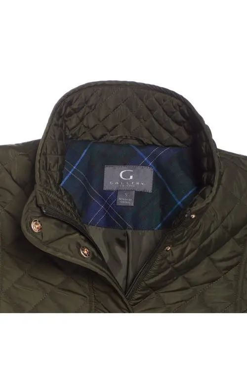 Gallery Quilted Stand Collar Jacket - Deep Olive
