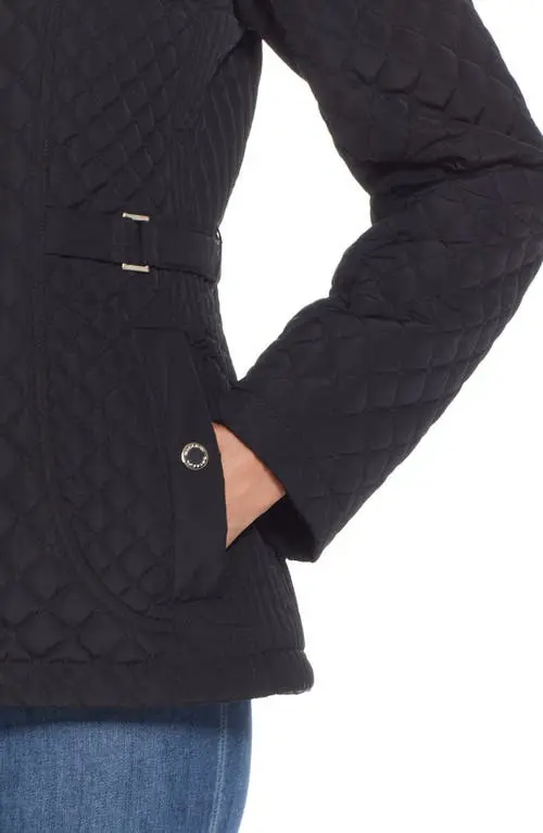Gallery Quilted Stand Collar Jacket - Black