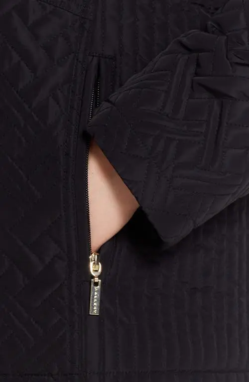 Gallery Quilted Jacket With Removable Hood - Black