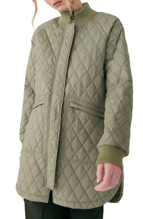 LOLE Quilted Water Repellent Nylon Bomber Jacket - Willow