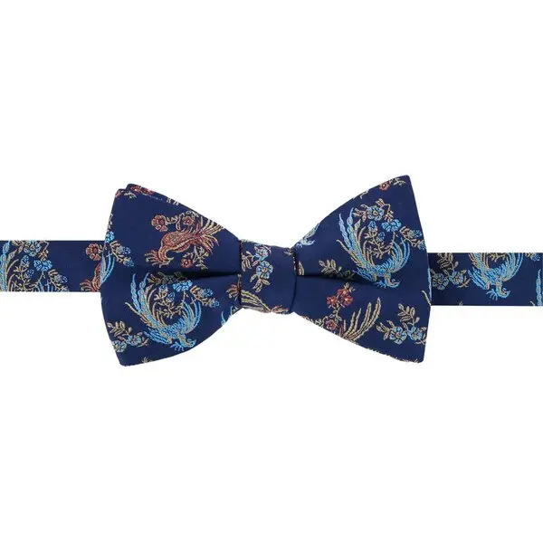 Trafalgar Birds Of Prosperity Silk Bow Tie - Navy