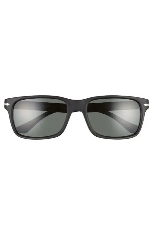 Persol 58mm Rectangle Sunglasses - Black Solid
