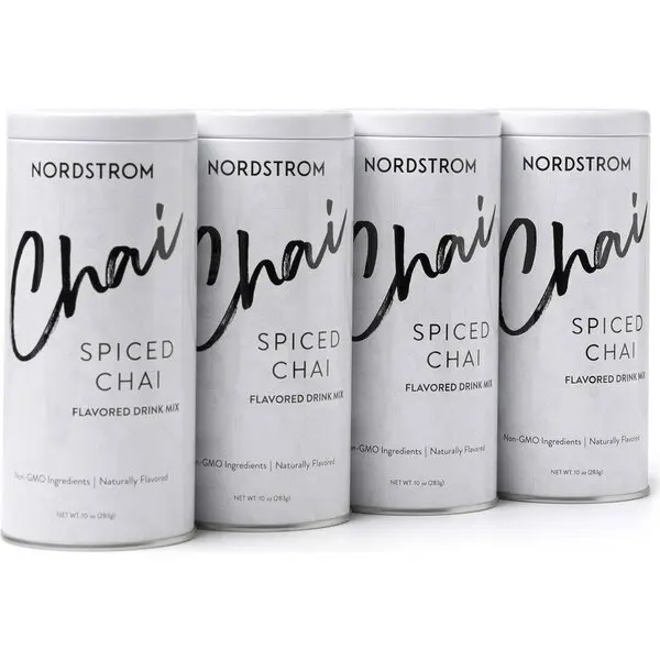 FRANZESE 4-pack Spiced Chai Flavored Drink Mix Tins - White