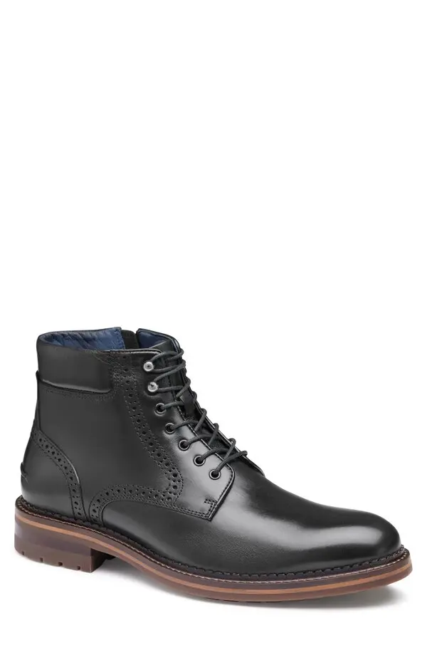 Johnston & Murphy Xc Flex Connelly Lace-up Leather Boot - Black Full Grain