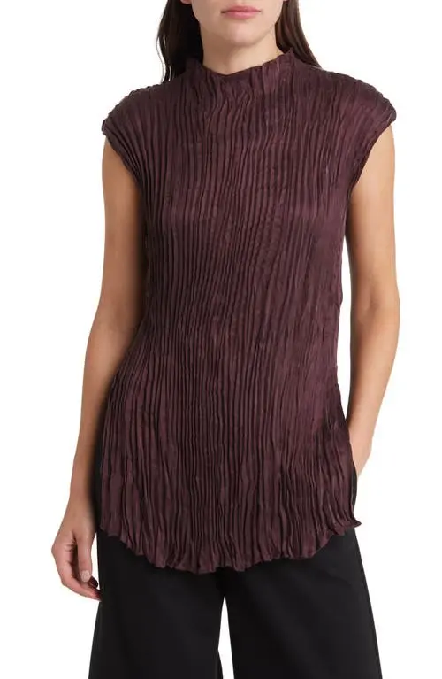 Eileen Fisher Crinkle Funnel Neck Tunic