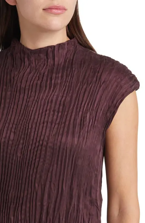 Eileen Fisher Crinkle Funnel Neck Tunic