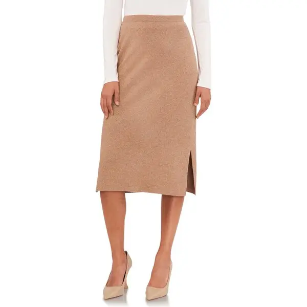 Vince Camuto Jersey Pencil Skirt - Dark Latte Heather