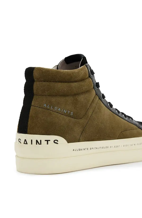 Allsaints Maverick High Top Sneaker - Khaki/ Black  display picture 3