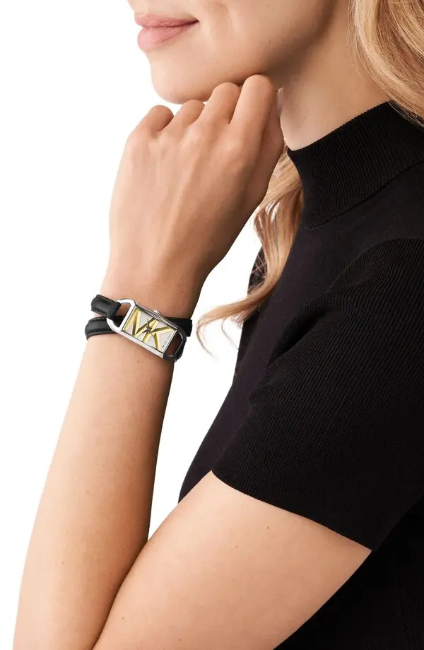 Michael Kors Mk Empire Double Wrap Leather Strap Watch  display picture 1
