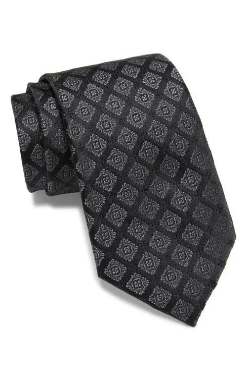 Nordstrom Halley Neat Silk Neck Tie - Black