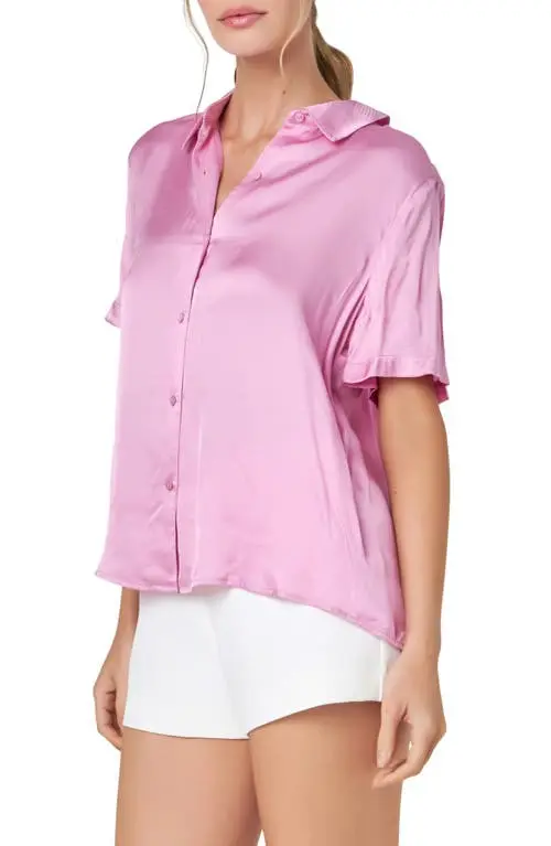 English Factory Short Sleeve Satin Shirt