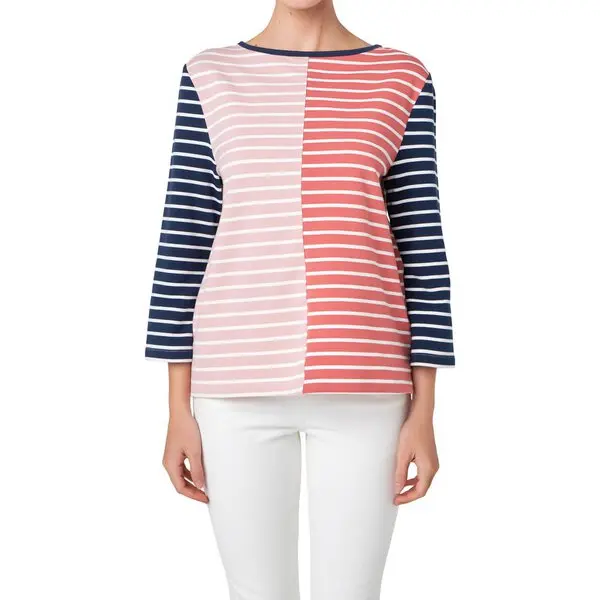 English Factory Stripe Colorblock Top