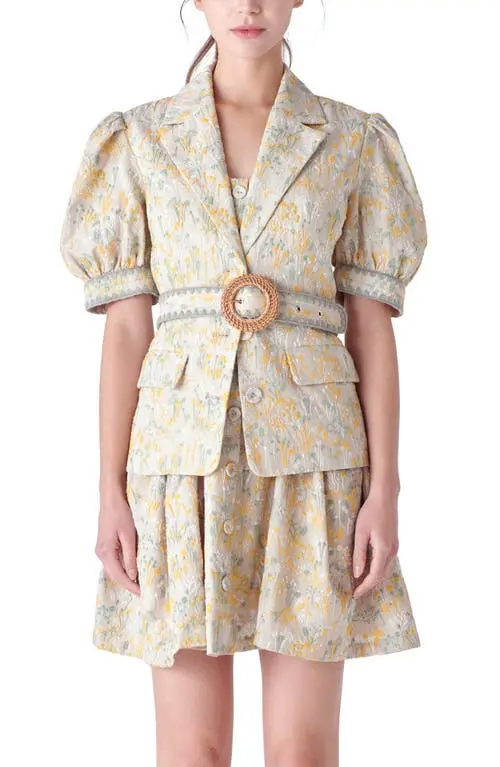 English Factory Floral Embroidered Blazer