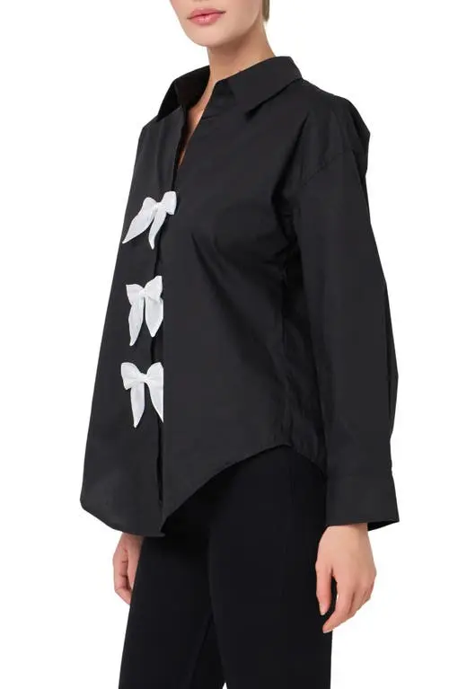English Factory Bow Poplin Button-up Shirt