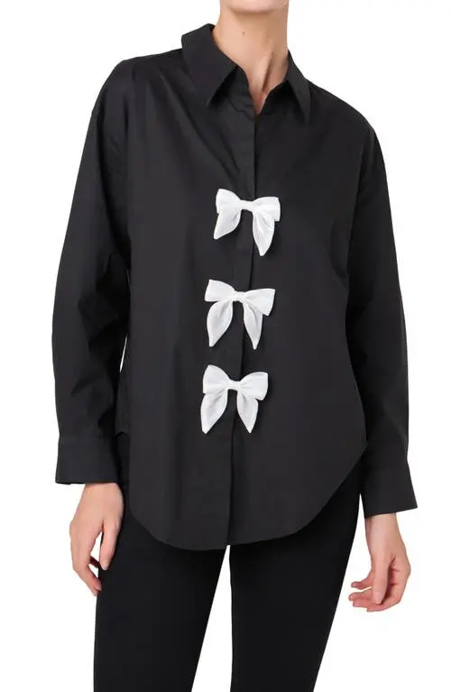 English Factory Bow Poplin Button-up Shirt